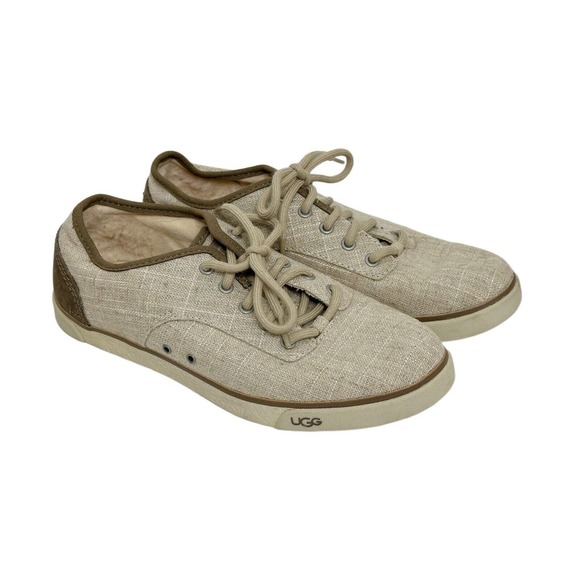 UGG | Shoes | Ugg Shoes Tan Beige Knit Tennis Sneaker Shoes Womens Size ...